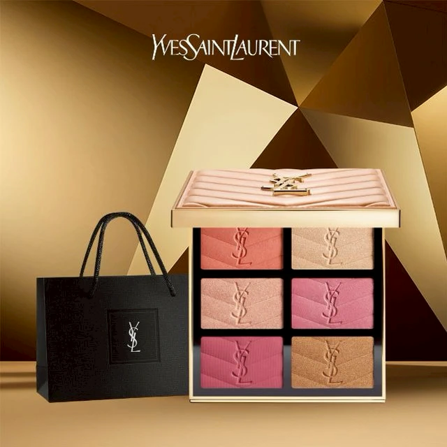 🔜快速出貨【禮物獨家】【YSL】520限定💘恆久完美奢燦漠光6色頰彩盤｜享 訂製化妝包｜24小時完美持色 粉質細緻貼膚 ｜生日禮物 | LINE 禮物