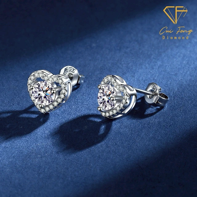 [快速出貨]【CF鑽飾】新年限定《愛心款 項鍊+耳環》莫桑鑽 1+1套組 情人節 贈玫瑰花禮盒 生日禮物 送禮 | LINE 禮物