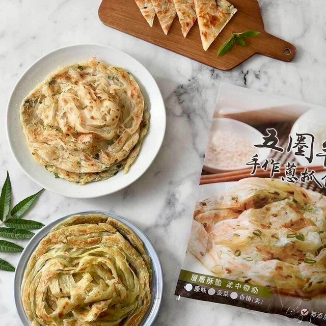【五圈半】手作蔥抓餅(1300g/10片)(含運) x2包組-原味青蔥【墊腳石】 | LINE 禮物