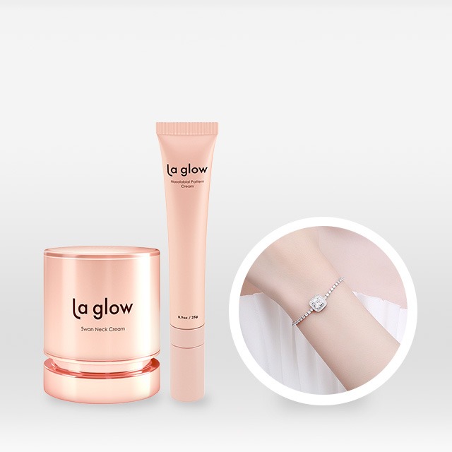 『LINE禮物限定，限時八天』【 La glow 】逆齡組合+「純銀方鑽手鍊」 | LINE 禮物