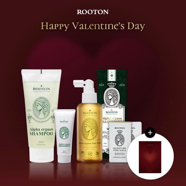 🚚快速出貨【ROOTON】一往情深！甦活植萃髮根噴霧150ml+甦活植萃洗髮精200ml+甦活植萃護髮素30ml+淨粹植潤沐浴膠5ml+淨粹植潤身體乳5ml+情人節小卡 | LINE 禮物