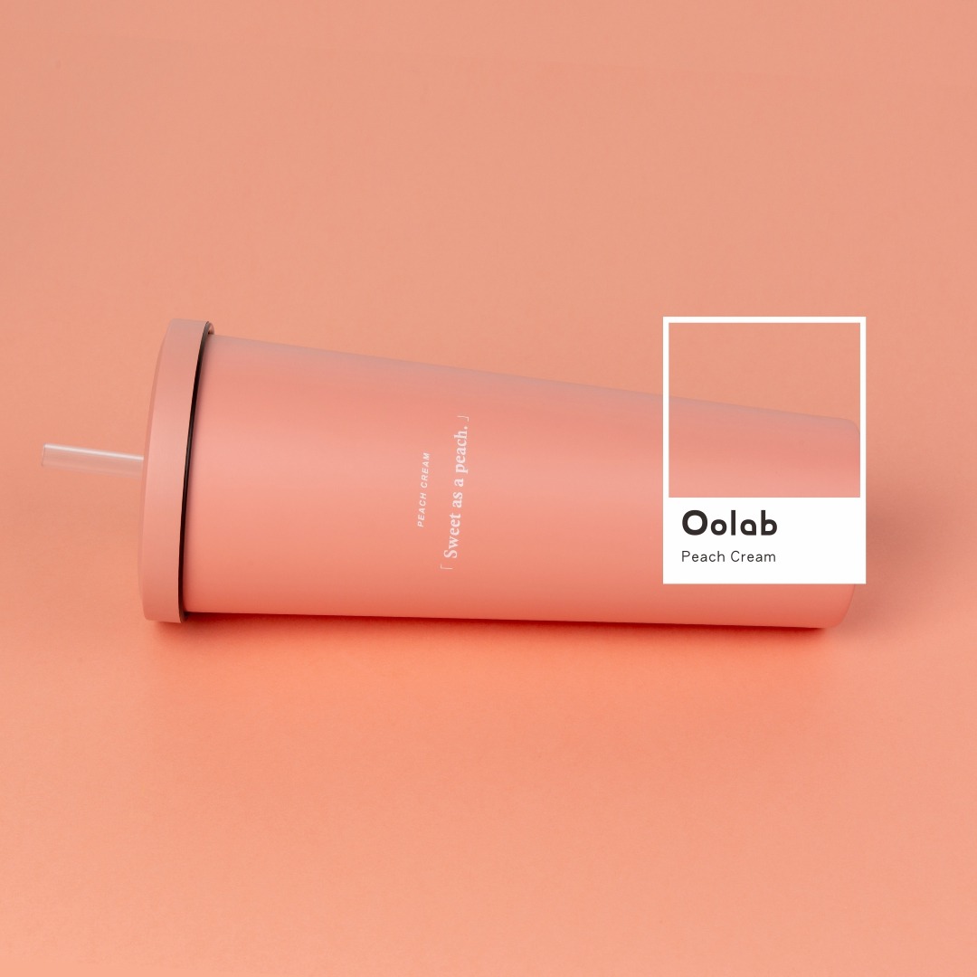 【Oolab良杯製所】850ml 莫蘭迪系列 二代不鏽鋼吸管杯 - 蜜桃奶油 | LINE 禮物