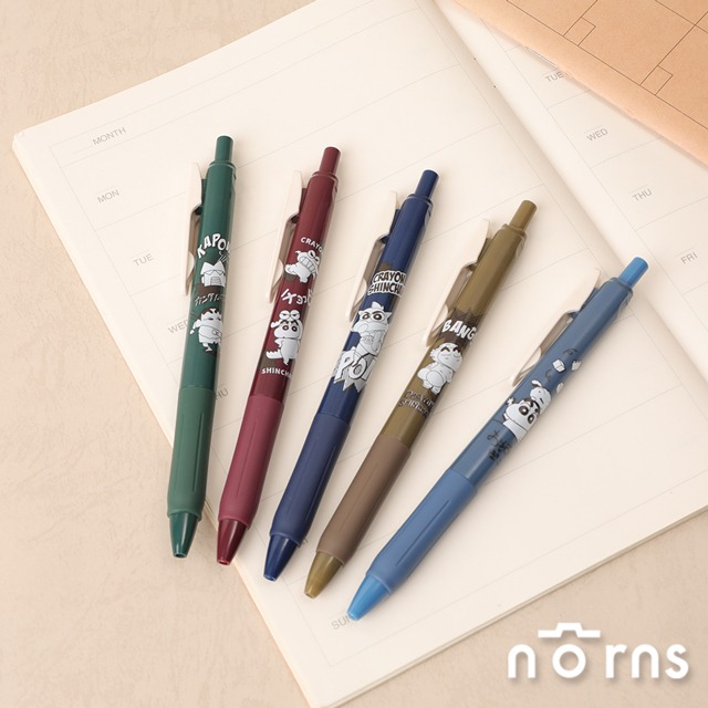 【Norns】蠟筆小新復古原子筆5入組- Norns Original Design正版授權文具 彩色復古色鋼珠筆(每款式最少需購買2件 ...