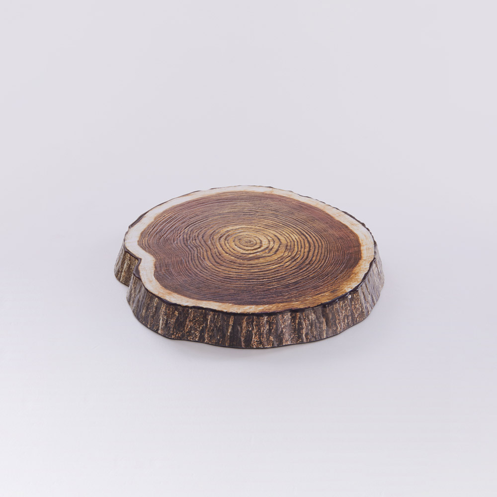 【WAGA】 林木年輪 24cm 合成樹脂飾盤｜胡桃木｜單品 | LINE 禮物