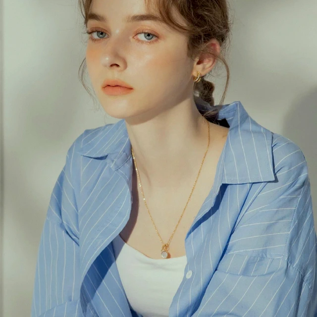 【BONNY&READ飾品】[鈦鋼] 貝殼 T字扣 項鍊 鎖骨鍊 相同的靈魂項鍊 | LINE 禮物