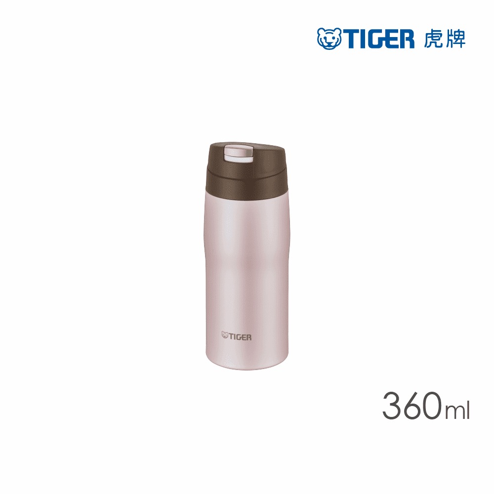 【TIGER虎牌】彈蓋不鏽鋼保溫保杯(日本製)(360ml / MJE-A036 霧粉色) | LINE 禮物