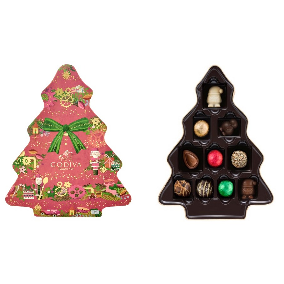 【GODIVA】聖誕巧克力樹形禮盒10顆裝 | LINE 禮物