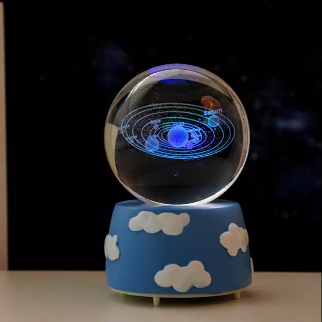 太陽系音樂盒/發光水晶球小夜燈-【Full house 幸福時光屋】雙子座生日禮物/耶誕禮物/聖誕禮物/交換禮物/畢業禮物 | LINE 禮物