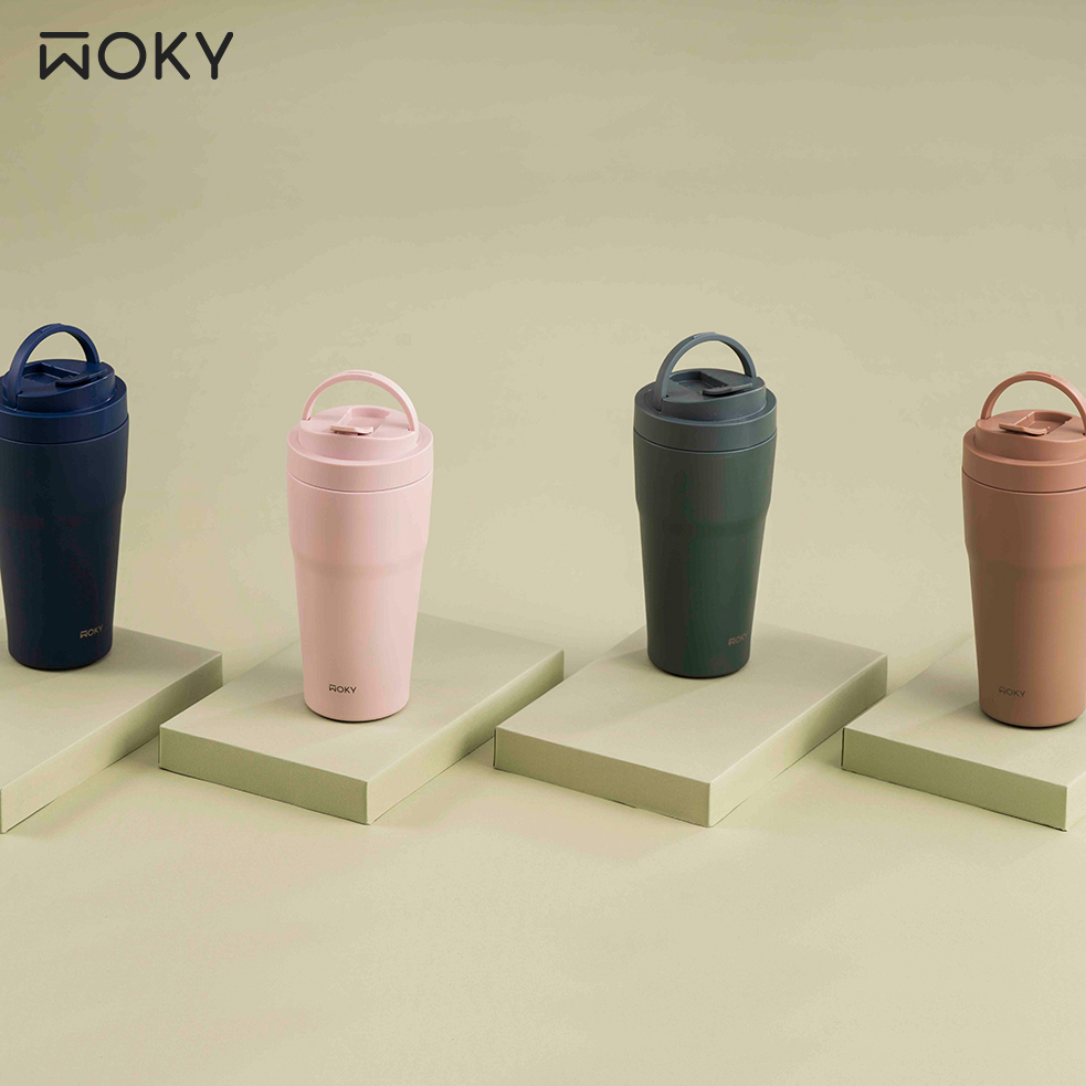 【WOKY 沃廚】[ ]渾圓杯-雙層陶瓷 550ml 4色 (不附吸管) | LINE 禮物