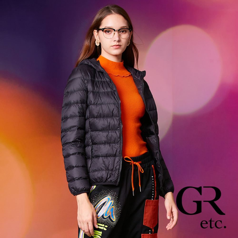 【GLORY21】etc.連帽輕量保暖修身羽絨外套-黑(附收納袋) | LINE官方帳號開店幫手