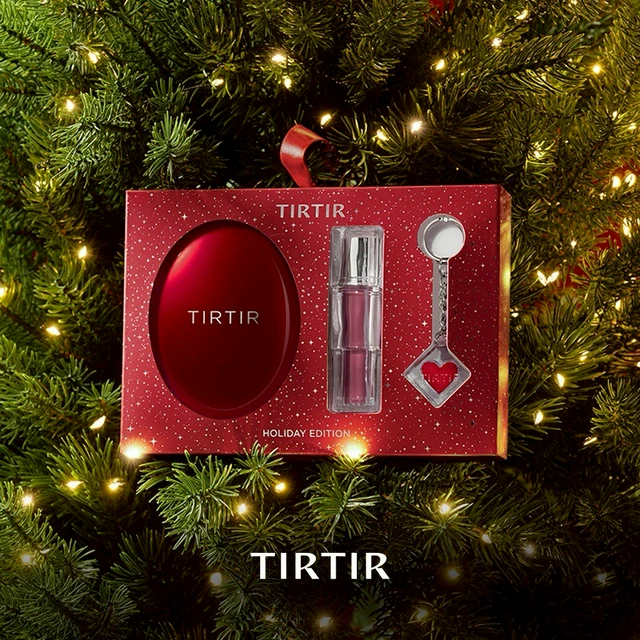 [快速出貨]【TIRTIR】Holiday Edition 節日限定禮盒(氣墊 + 唇釉 + 唇膏吊飾) + 水潤光澤唇膏 | LINE 禮物