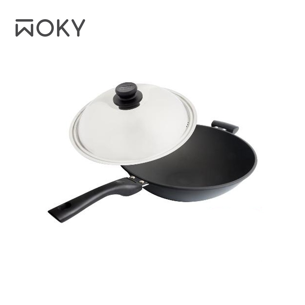 {母親節獻禮}【WOKY 沃廚】極岩系列39cm炒鍋(健康無塗層) | LINE 禮物