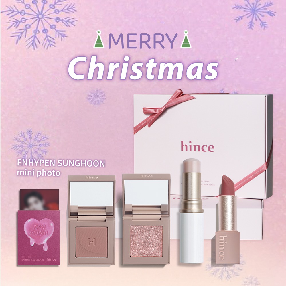 🚚快速出貨【hince】聖誕節快樂🎄花漾限定禮盒+ENHYPEN SUNGHOON 小卡組 (聖誕禮物/交換禮物) | LINE 禮物
