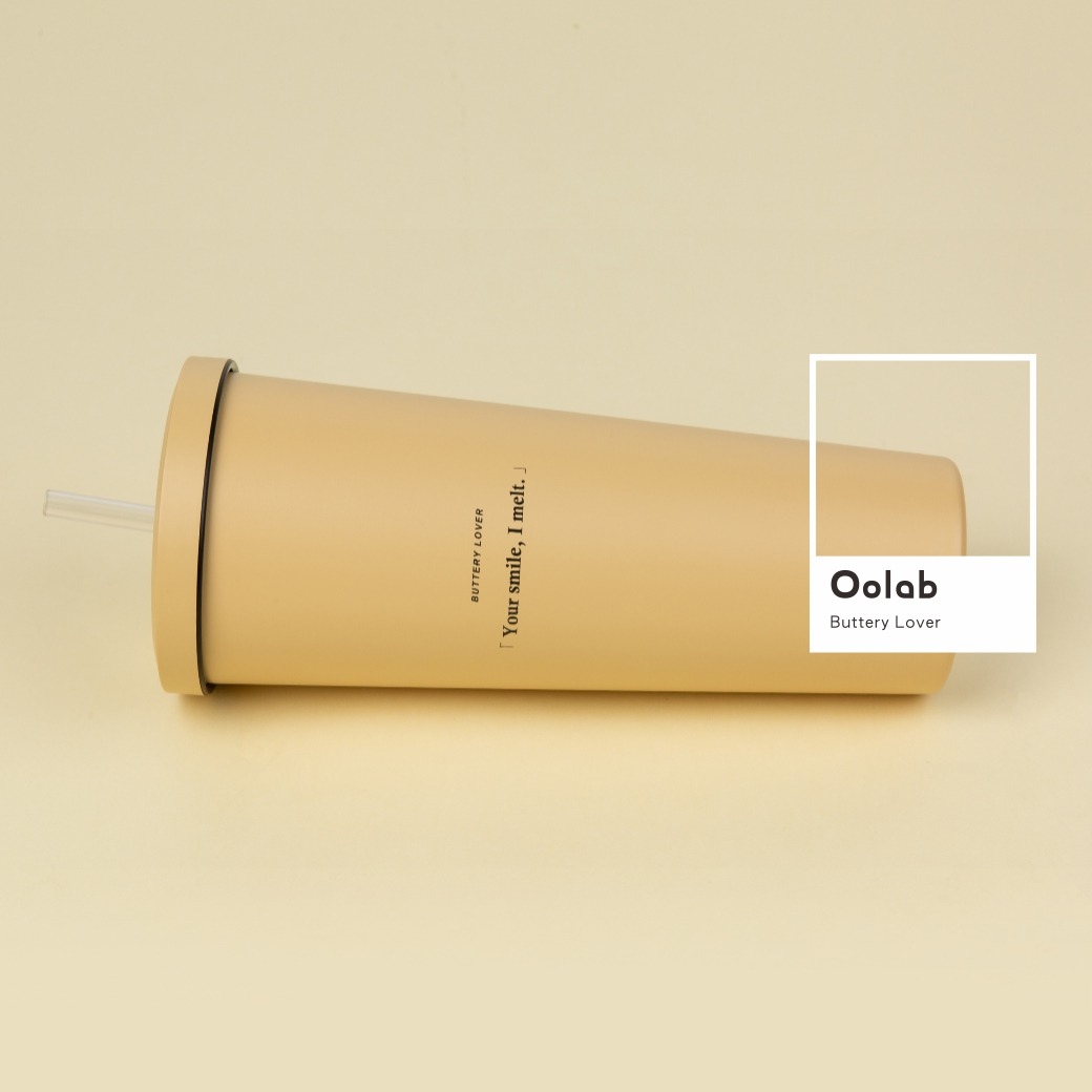 【Oolab良杯製所】850ml 莫蘭迪系列 二代不鏽鋼吸管杯 - 奶油戀人 | LINE 禮物