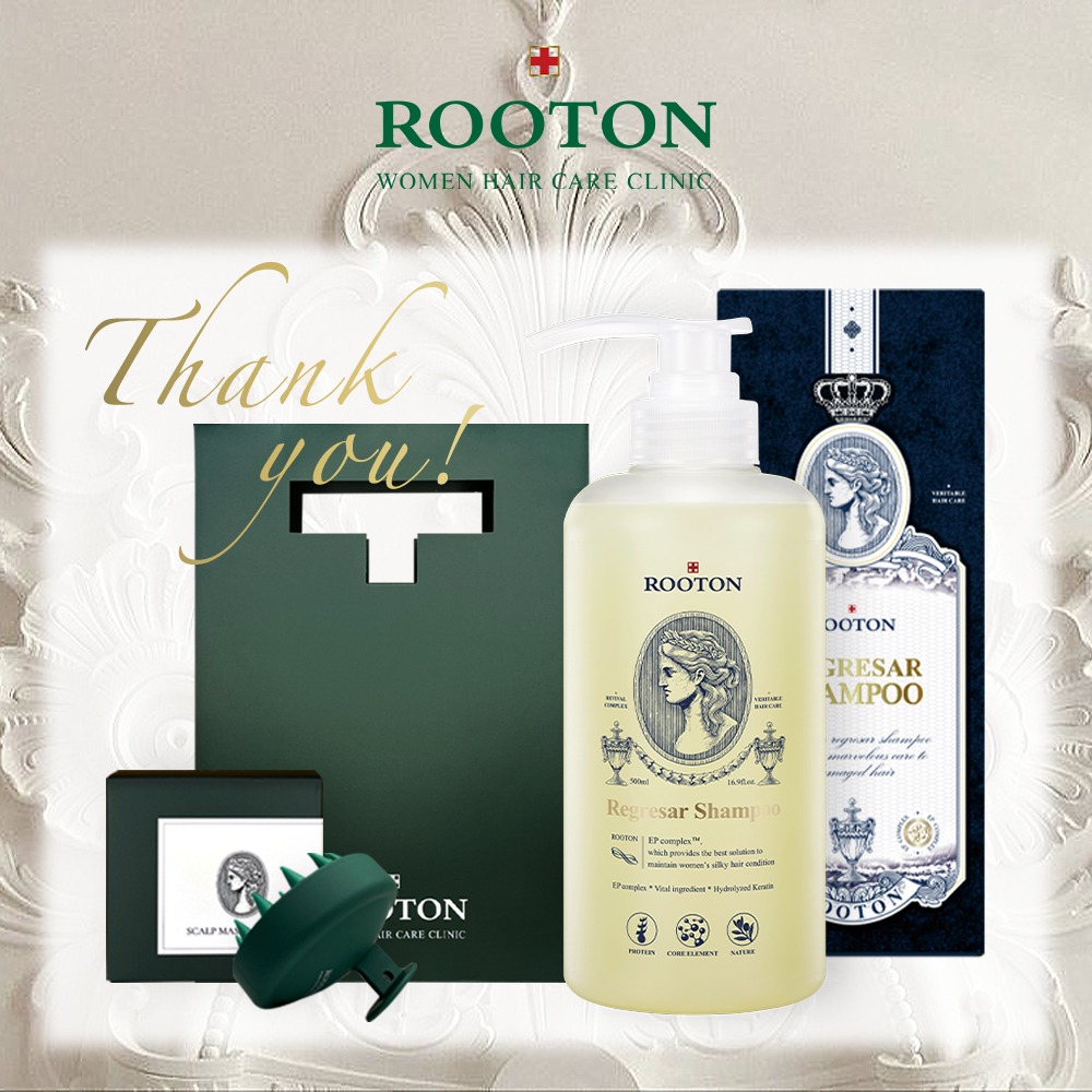 【ROOTON】感謝有你！頭皮按摩梳+喚活海藻洗髮精500ml+提袋 (閨密閨蜜友誼友情心意禮物) | LINE 禮物