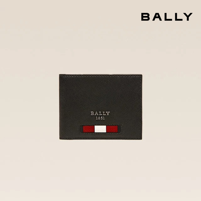 【BALLY】Bevye 黑色TSP牛皮六卡短夾 | LINE 禮物