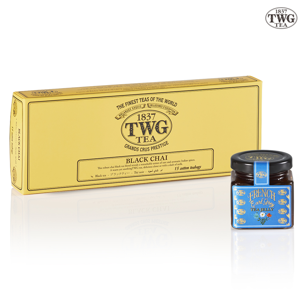 【TWG Tea】純棉茶包果醬雙享禮物組 (黑幻茗茶 15包/盒+茶香果醬) | LINE 禮物