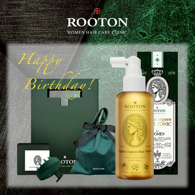 【ROOTON】生日快樂！頭皮按摩梳+甦活植萃髮根噴霧150ml+束口袋+提袋 (巨蟹座生日禮物) | LINE 禮物