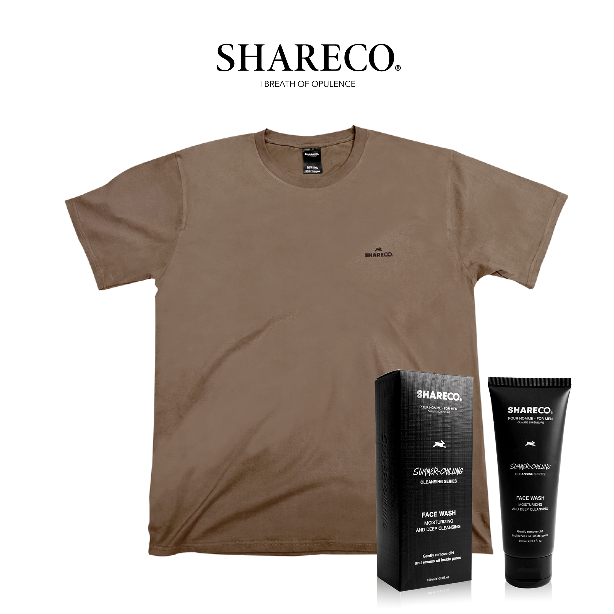【活動優惠隱藏賣場】 SHARECO 大麻士革洗髮精 熱門窄版素TEE LINE禮物限定組合｜頑童 瘦子 E.SO 御用素TEE（男生送禮 生日禮物 男生香氛 | LINE 禮物
