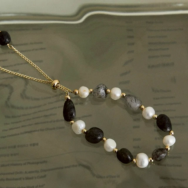 【BONNY&READ飾品】[黑髮晶] 稱心如意手鍊 水晶 珍珠 可調節 伸縮 開運手鍊 | LINE 禮物