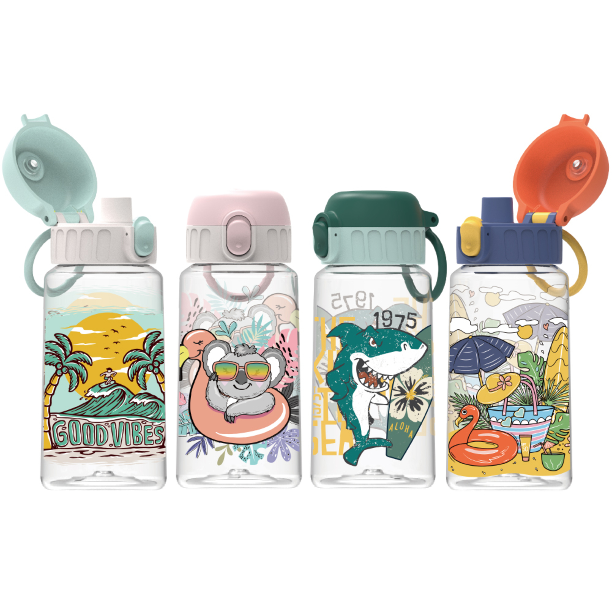 【Home Tune家音】 透明鎖扣彈蓋直飲水壺420ml｜Tritan水壺兒童水壺透明水壺冷水壺防漏水壺_HT-2011 | LINE 禮物