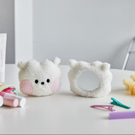 【LINE FRIENDS】BT21_minini TWINKLE系列 RJ絨毛隨身鏡 | LINE 禮物