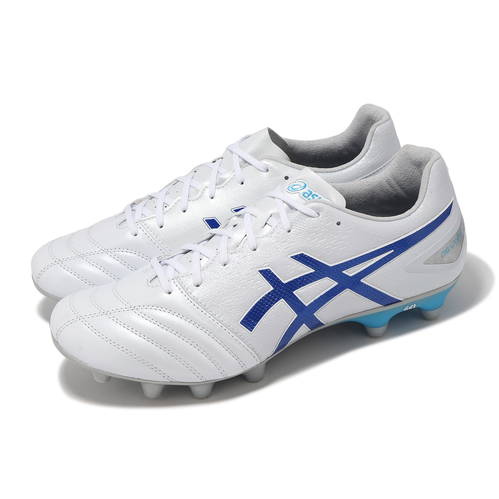 [ACS] Asics 足球鞋 DS Light Pro 2E 男鞋 寬楦 白 鮪魚藍 袋鼠皮 PU鞋釘 運動鞋 亞瑟士 ...