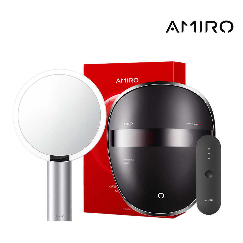 台灣總代官方直營【AMIRO】嫩膚時光面罩 + Oath 自動感光 LED化妝鏡(白)(送禮大方國際精裝彩盒版)電子面膜 /美妝鏡 /補光鏡 /化妝燈 /觸控化妝鏡 /化妝盒 /彩妝鏡 /環狀 ...