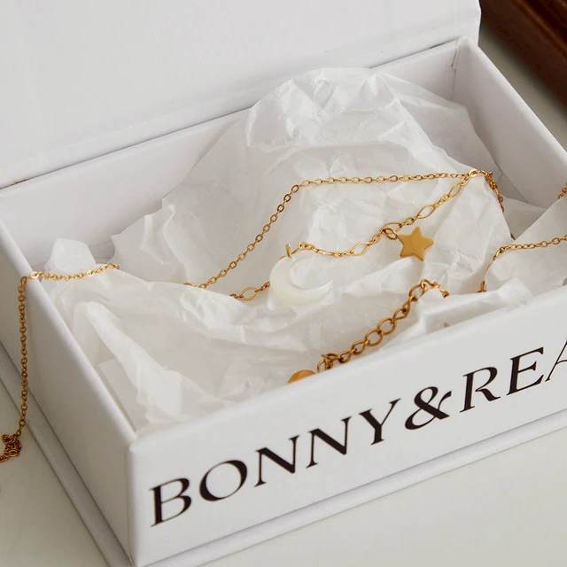 【BONNY&READ飾品】 [鋼飾] 金星弦月鎖骨鍊 星星 月亮 雙層項鍊 鎖骨鍊 | LINE 禮物