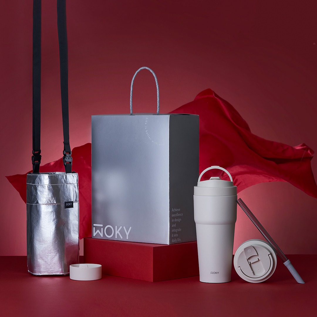 【WOKY 沃廚】-[ ]渾圓杯新春盛典禮盒|鈦陶瓷 770ml -全套組(贈龍年限定貼紙) | LINE 禮物