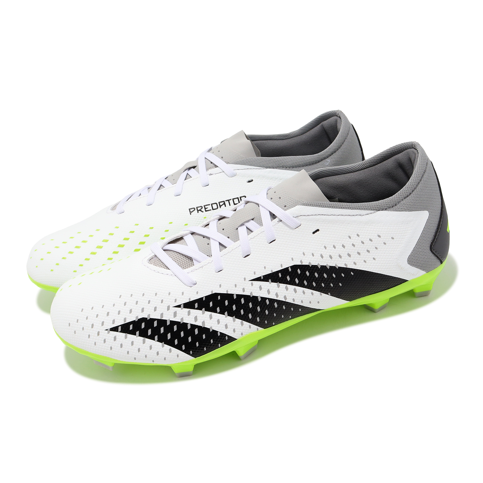 [ACS] adidas 足球鞋 Predator Accuracy 3 FG 白 灰 綠 男鞋 短草地球場 室外 愛迪達 GZ0014 ...