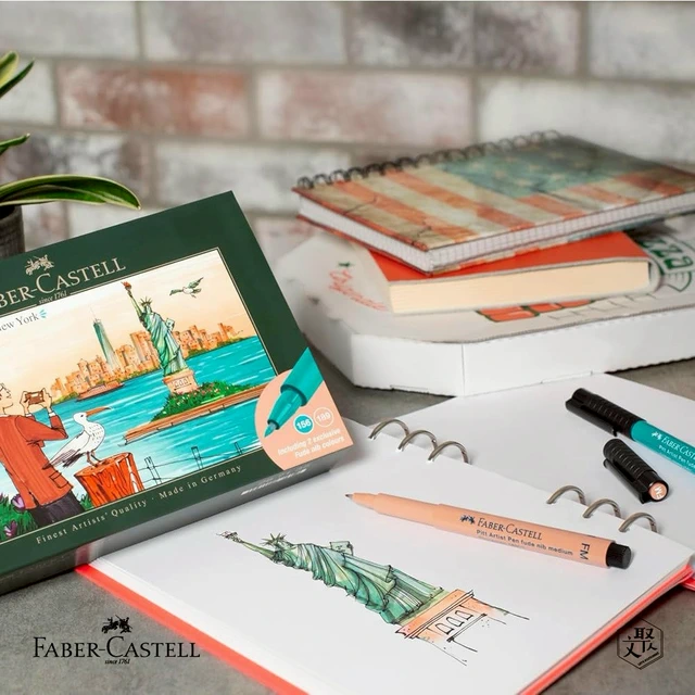 【Faber Castell】PITT藝術筆城市旅繪套組-紐約12入(原廠正貨) | LINE 禮物
